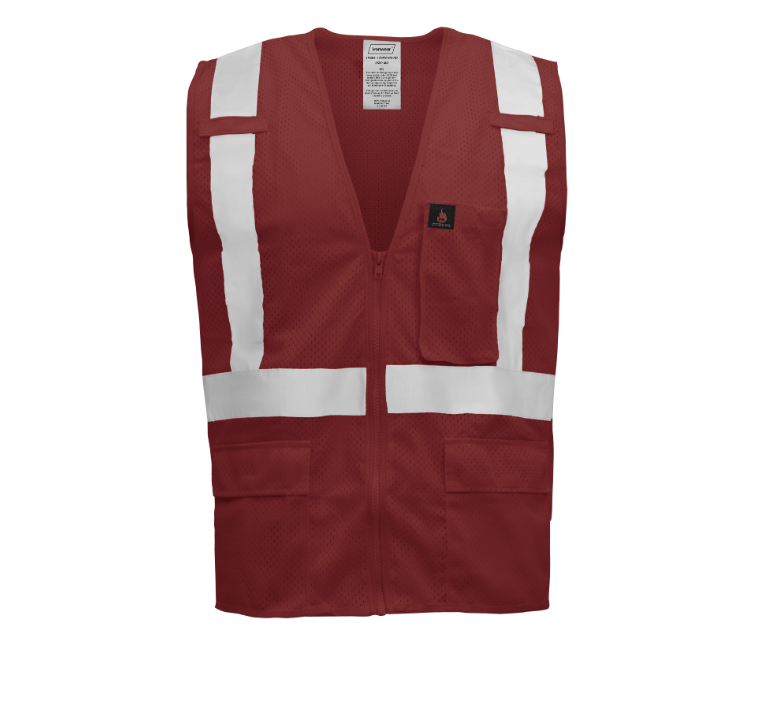 IRW1284FRZRD | Red FR Vest – Gemini Safety & Industrial Supply LLC